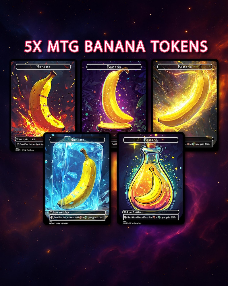 Banana Token – Luminous Fantasy Art Style Custom Magic Tokens, Foil/non ...