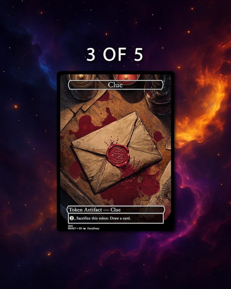Clue Token –gothic Fantasy Art Style Custom Magic Tokens, Foil/non-foil ...