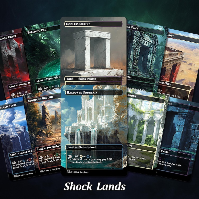 Land Pack for EDH | Shock, Dual, Fetch, Bond & Triome Lands | Full Art ...