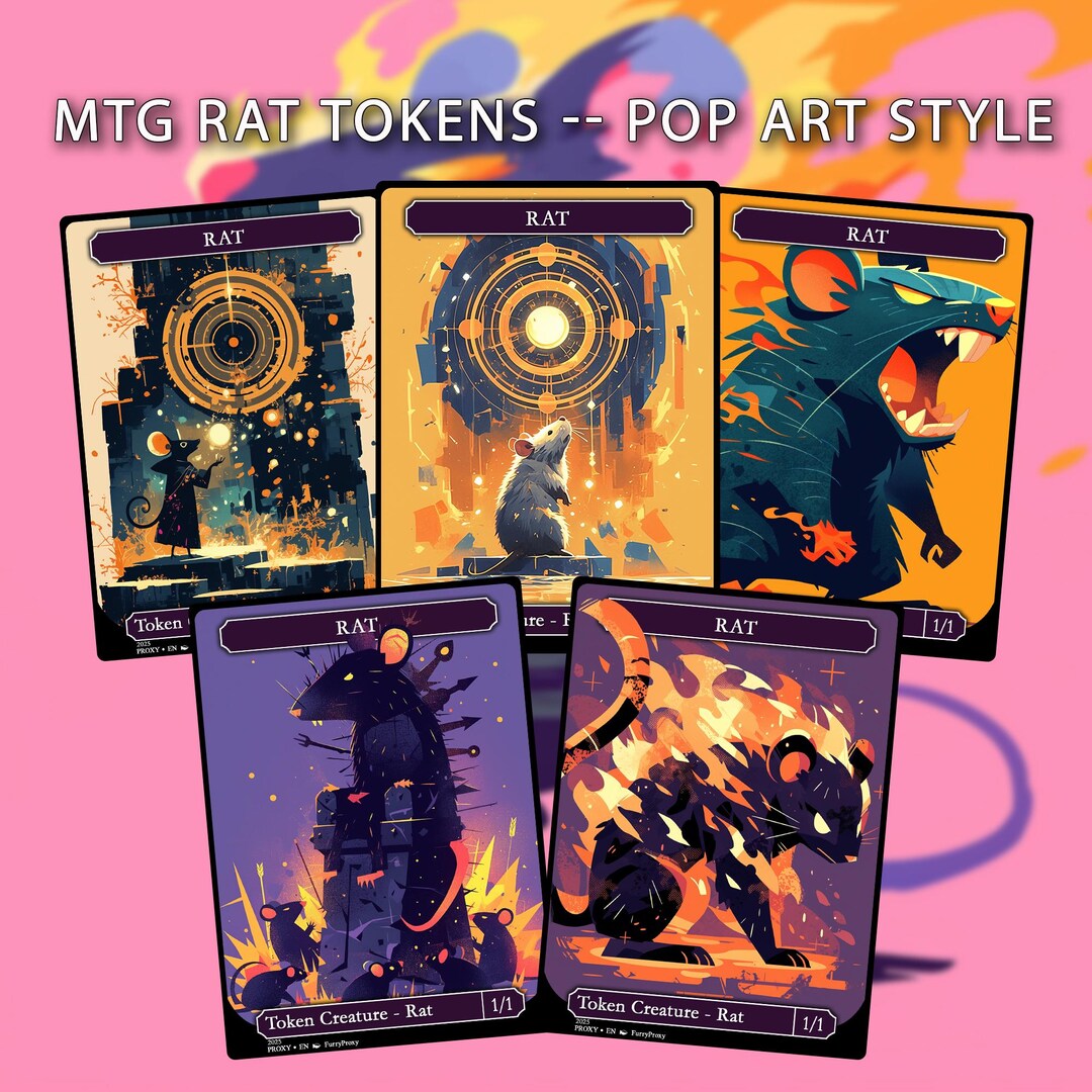 Rat Token – Pop Art Style Custom Magic Tokens, Foil/non-foil, Matte ...