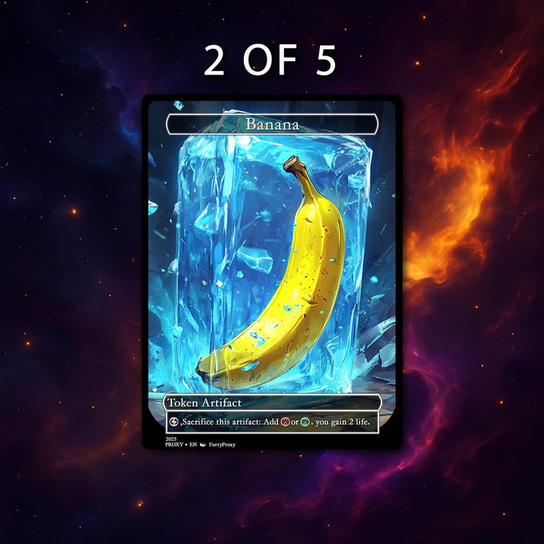 Banana Token – Luminous Fantasy Art Style Custom Magic Tokens, Foil/non ...