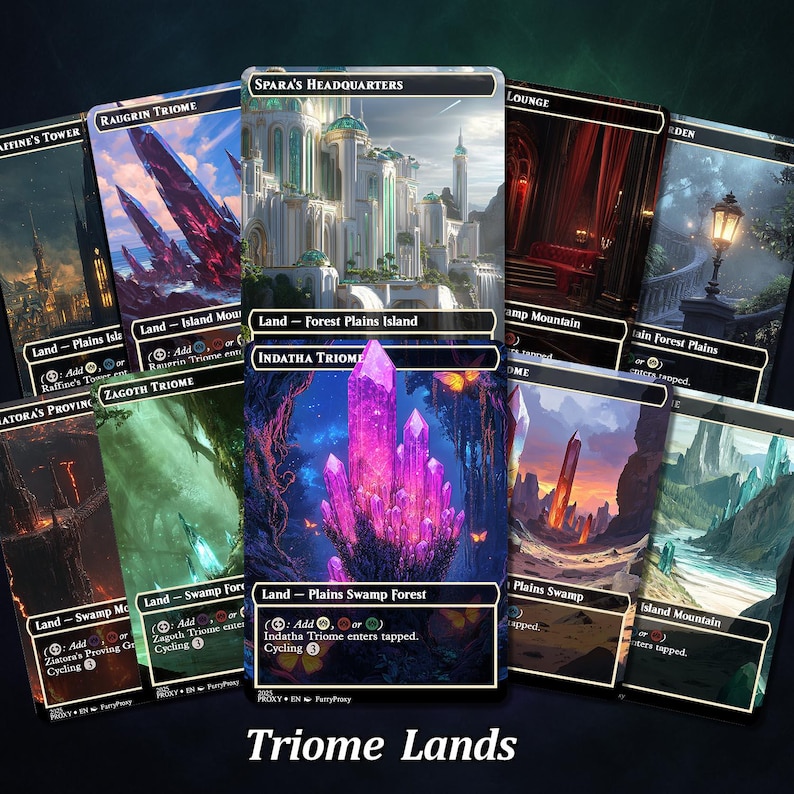Land Pack for EDH | Shock, Dual, Fetch, Bond & Triome Lands | Full Art ...