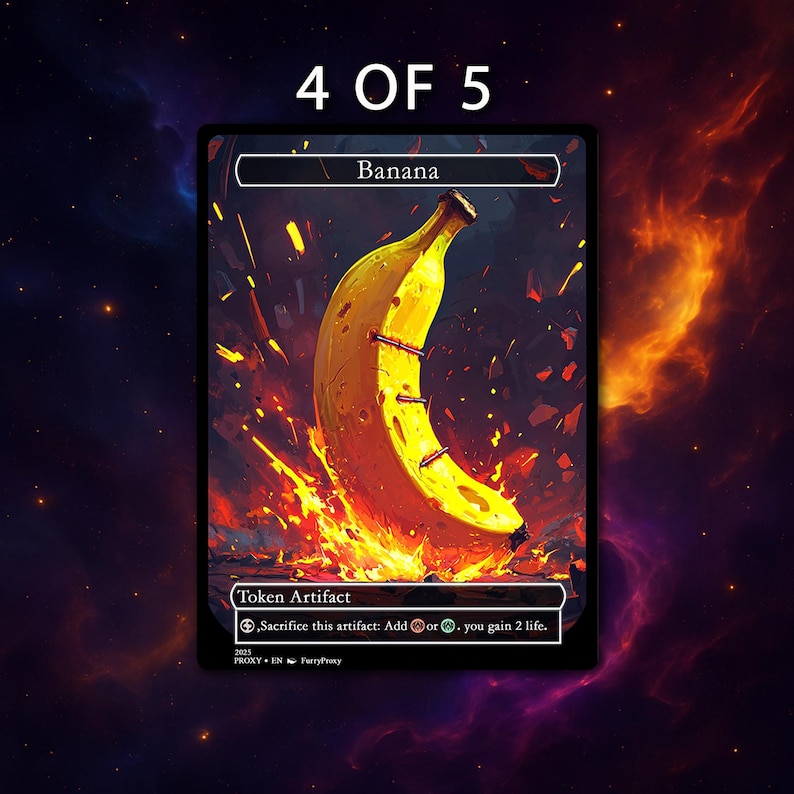 Banana Token – Luminous Fantasy Art Style Custom Magic Tokens, Foil/non ...