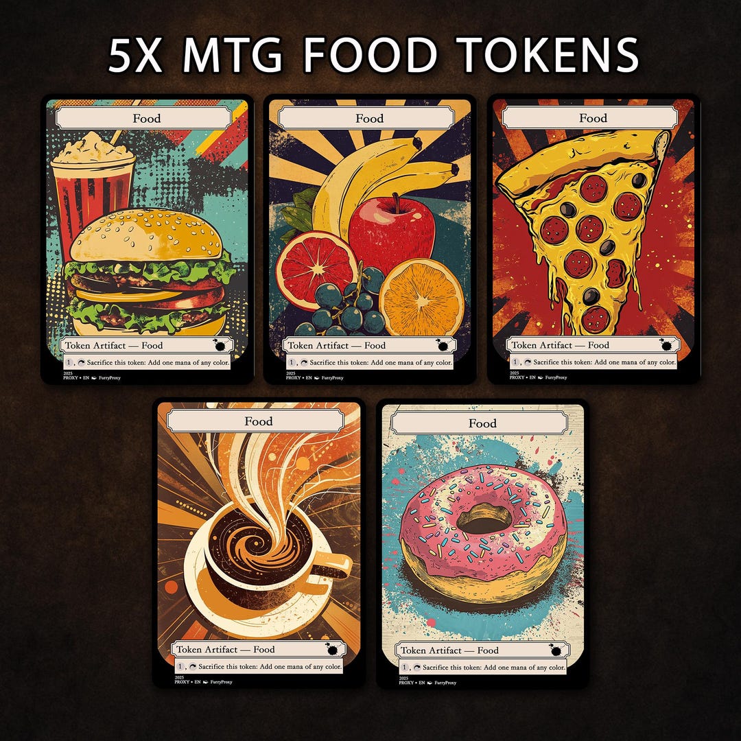 Food Token – Retro Pop Art Style Custom Magic Tokens, Foil/non-foil ...