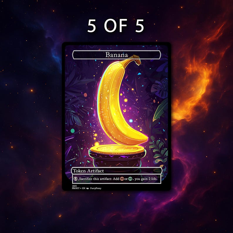 Banana Token – Luminous Fantasy Art Style Custom Magic Tokens, Foil/non ...