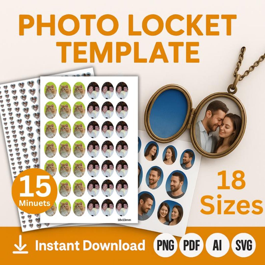 Custom Photo Oval Locket Prints, Locket Picture Print, Love Locket ...