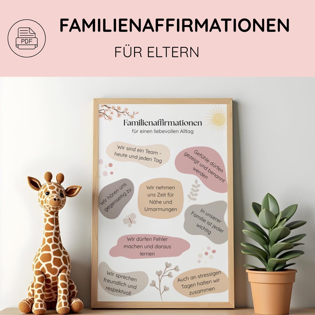 Family Affirmations Poster | Inspiring Wall Art for a Loving Family ...