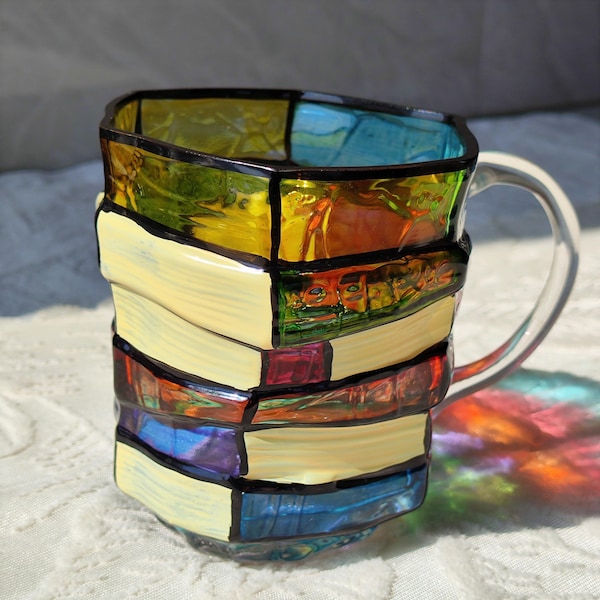 Glass Stacked Books Mug - Etsy