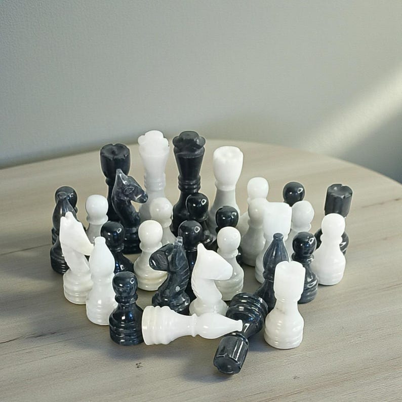 Handmade Marble Chess Set | Stone Chess Board & Pieces | Christmas Gift ...