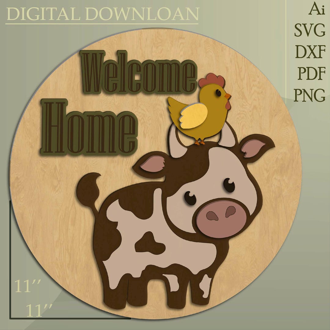 Farm Animal Welcome Sign SVG, Laser Cut File (digital Download) - Etsy