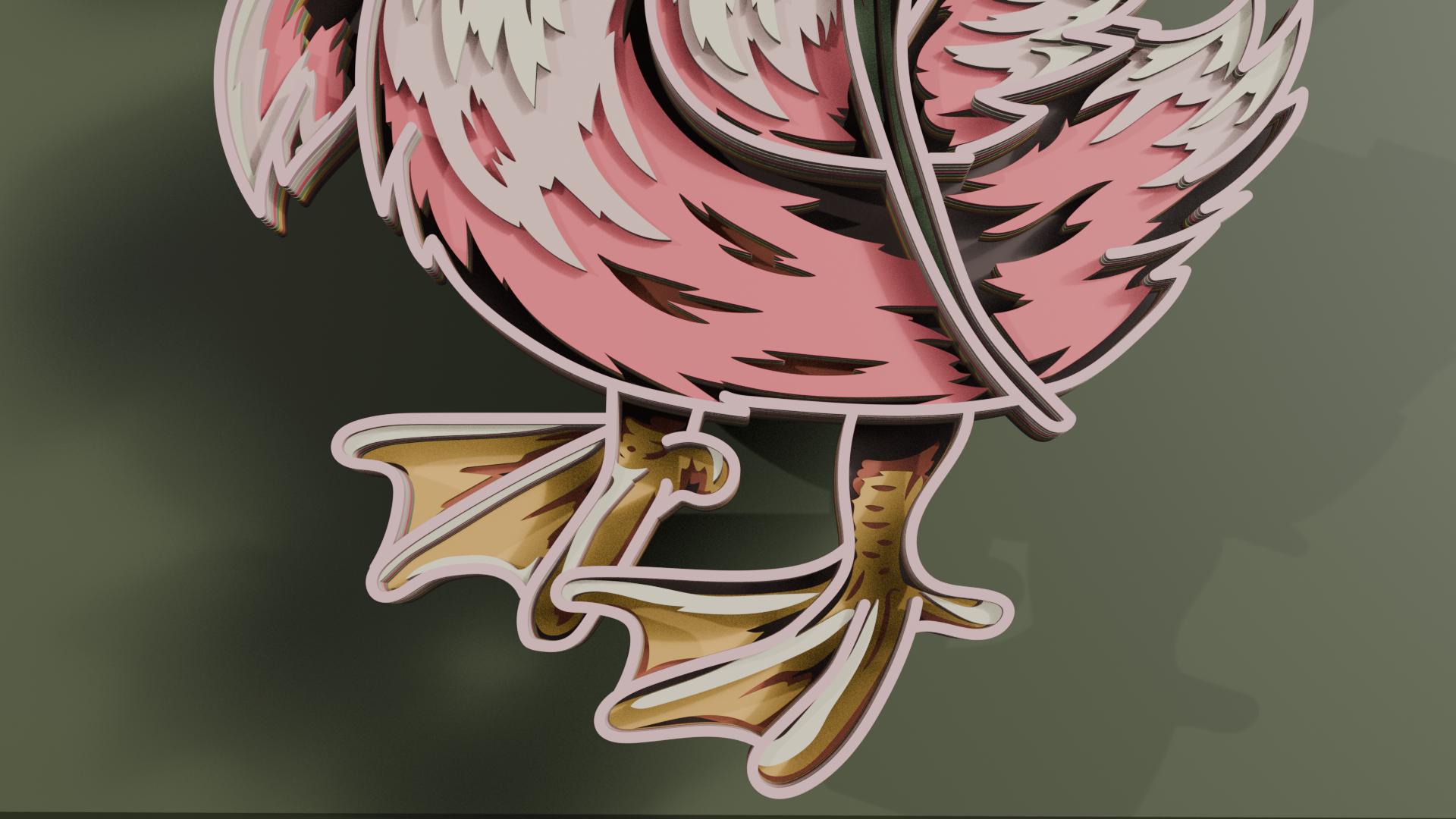 Layered Duck SVG for Laser Cut, Multilayer Animal Papercut, Shadow Box ...