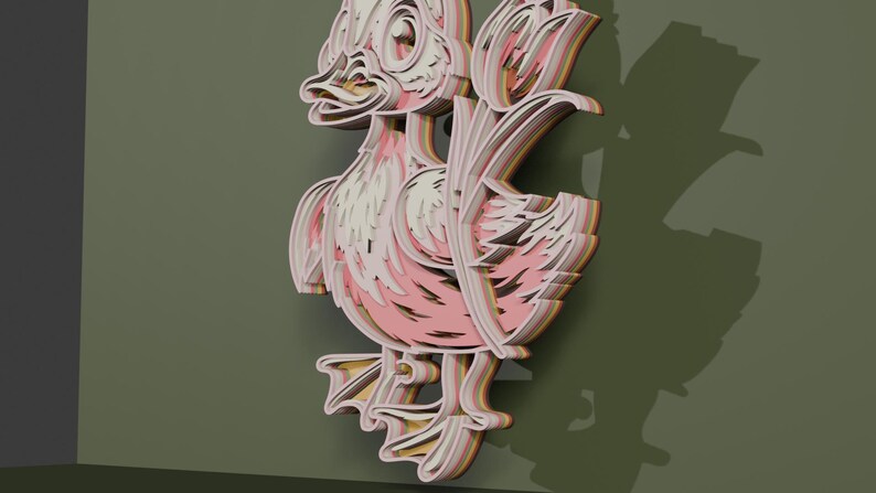 Layered Duck SVG for Laser Cut, Multilayer Animal Papercut, Shadow Box ...