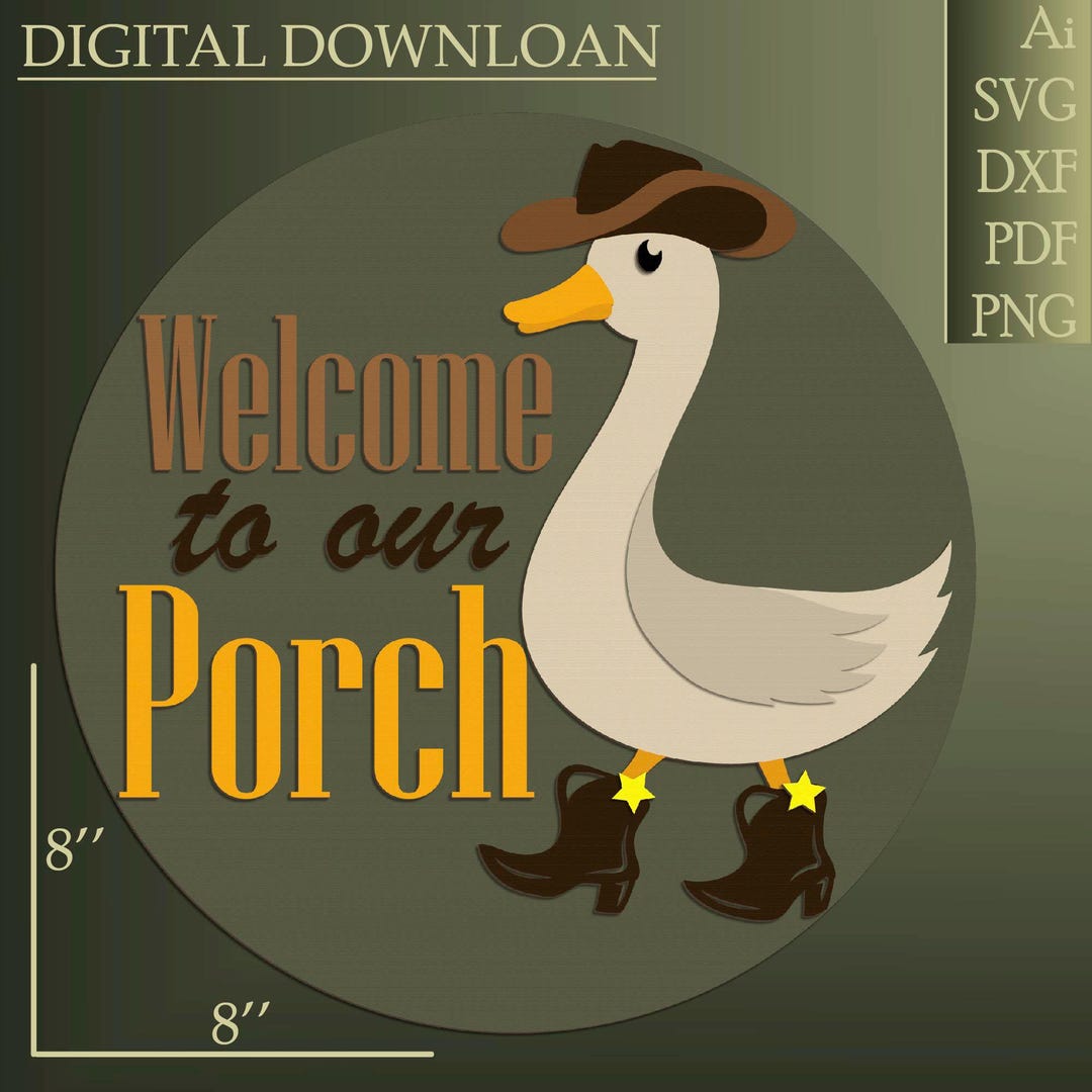 Silly Goose Door Hanger 3D SVG, Welcome Porch Sign (digital Download ...