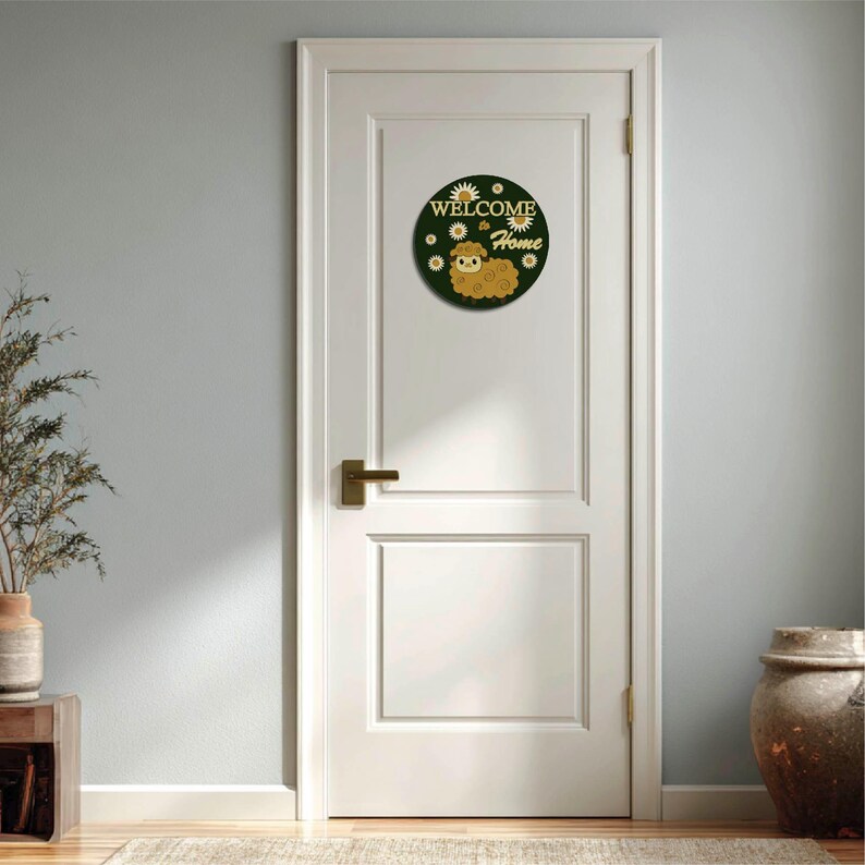 Sheep Welcome Door Hanger SVG, Laser Cut File (digital Download) - Etsy