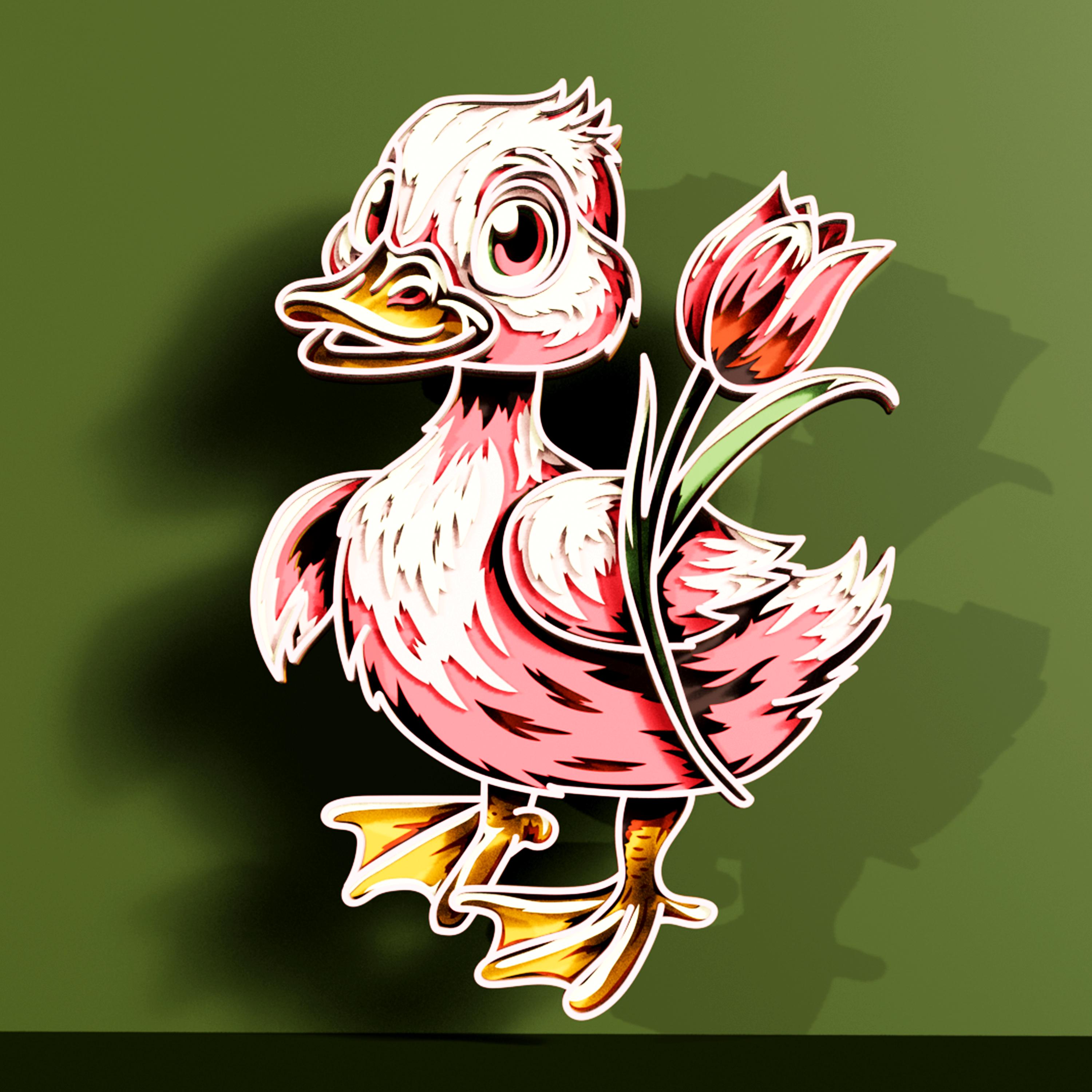 Layered Duck SVG for Laser Cut, Multilayer Animal Papercut, Shadow Box ...