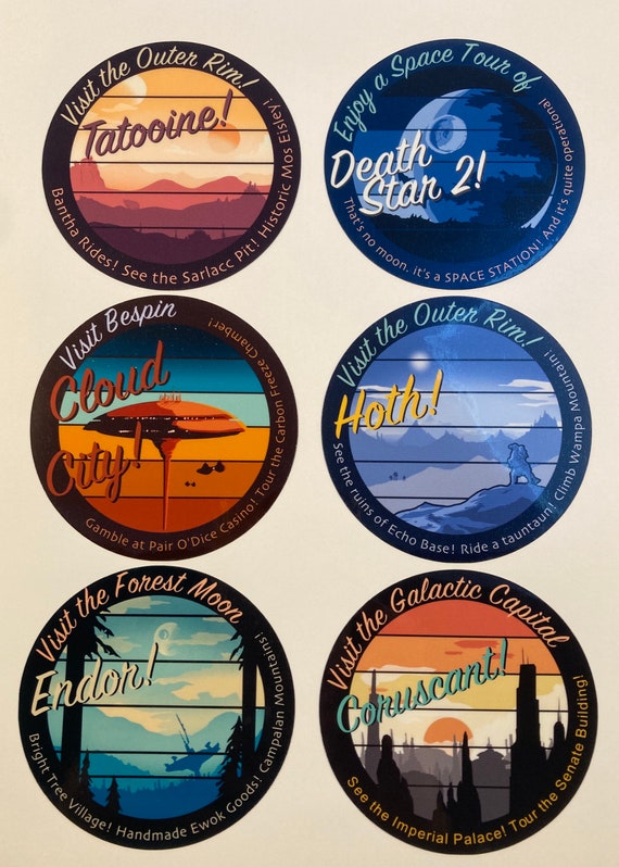 Travel Sticker/decal Pack for a Galaxy Far Far Away... Bright - Etsy
