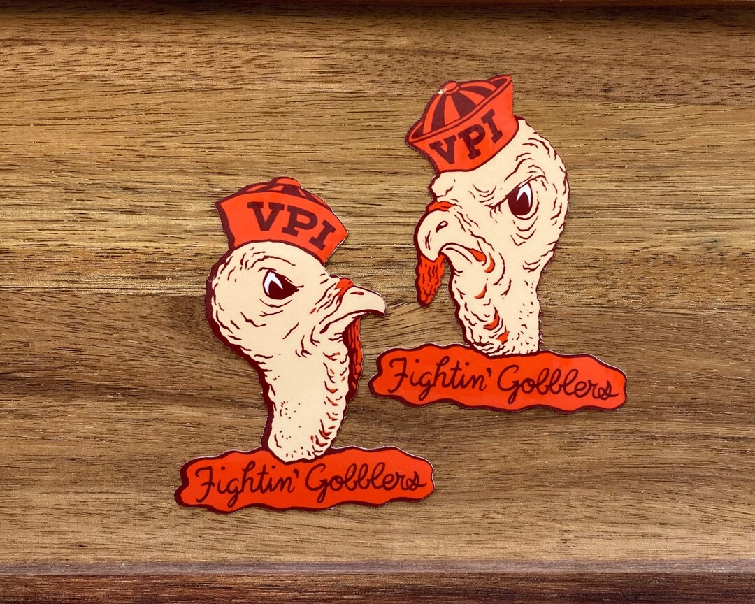 Sailor Hat Mascot Fighting Hokie Gobbler Retro Vinyl Sticker/decals ...