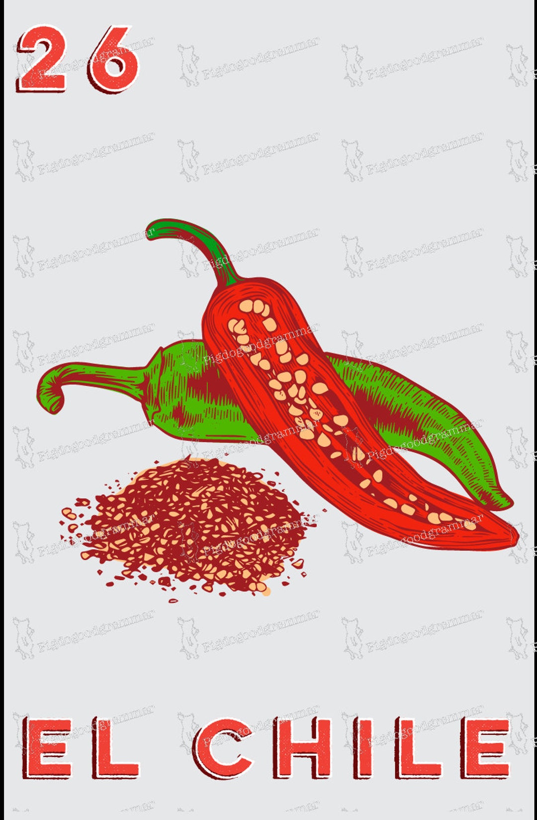 La Loteria Card Print: El Chili 11X17 - Etsy