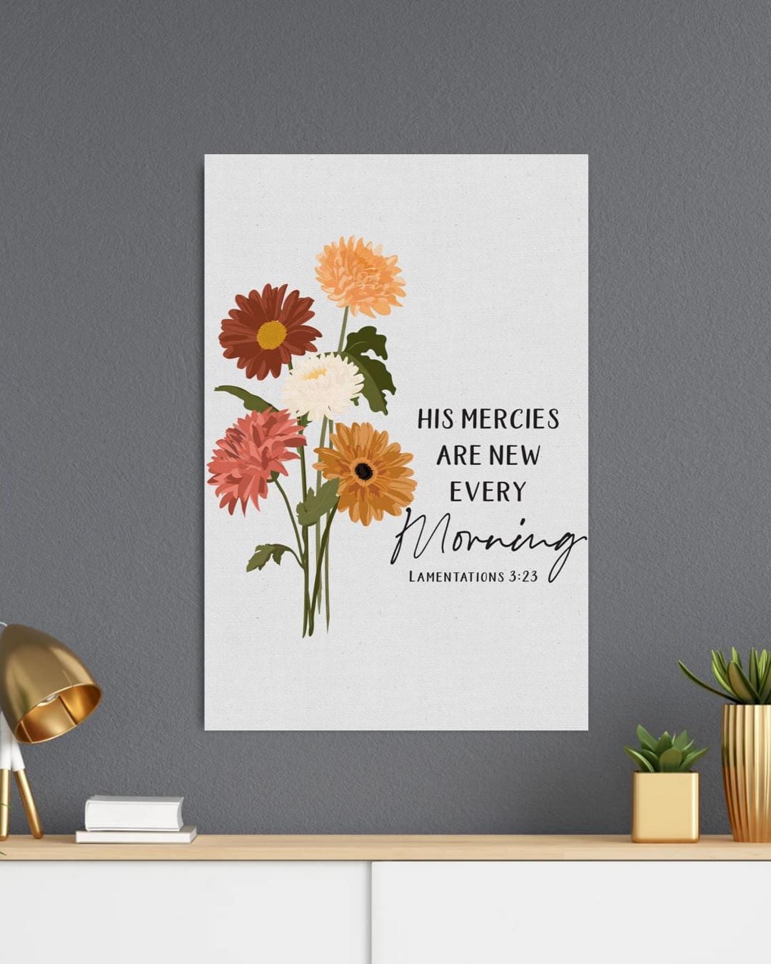 His Mercies Are New Every Morning Wall Art Canvas, Lamentations 3:23 ...