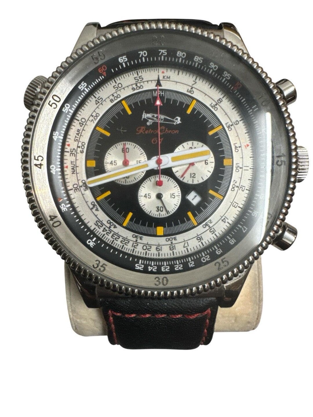 Retrochron XXL Military Watch Disc Chronograph Ø 55 Mm Quartz Watch - Etsy
