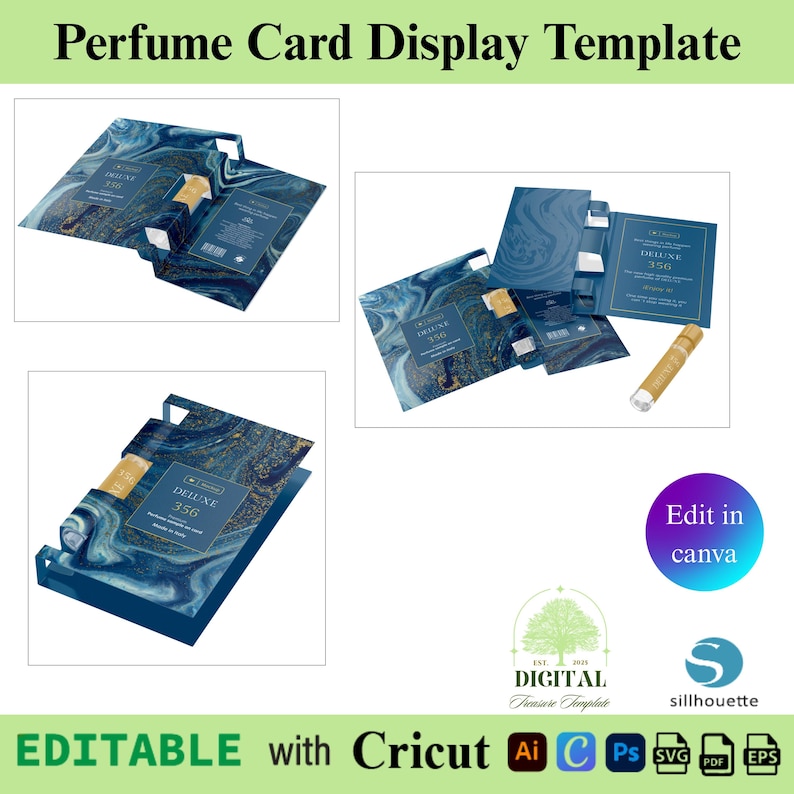 Perfume Display Card Template, DIY Perfume Card, Perfume Bottle Box ...