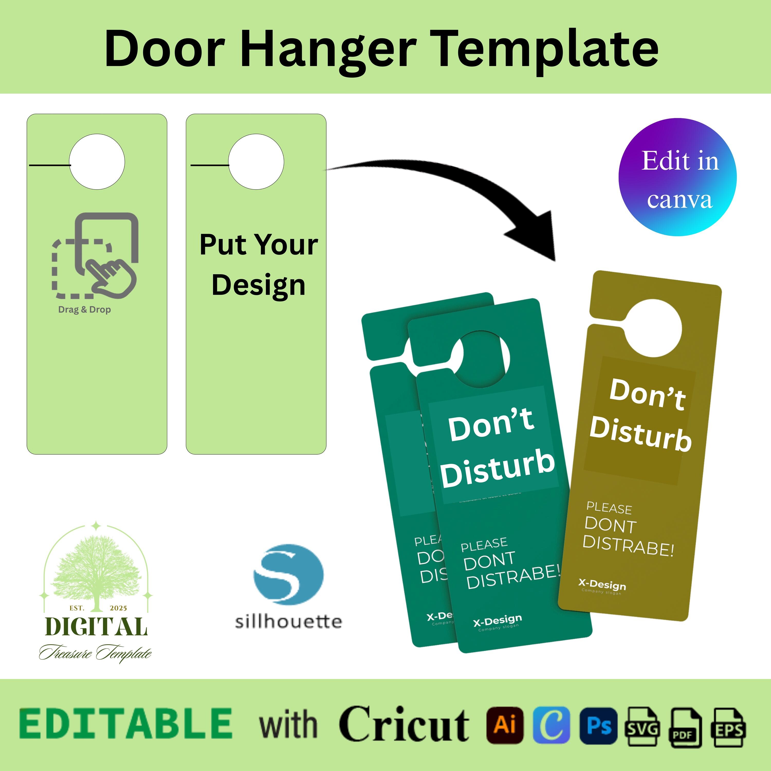 Door Hanger Template, Door Tag Template, Doorknob Hanging Sign, Door ...