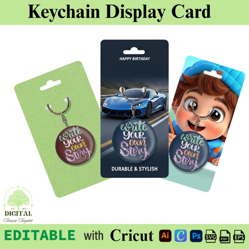 Keychain Display Card Template, Keychain Display Card SVG, Keychain ...