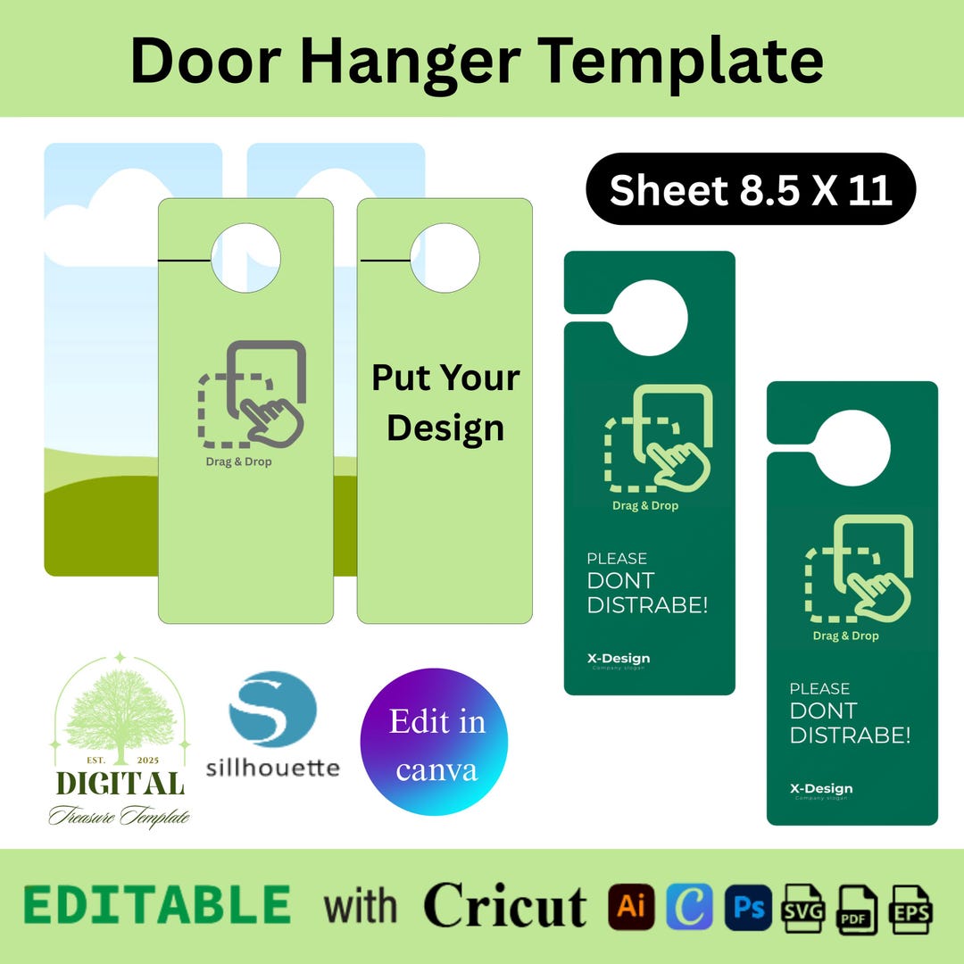 Editable Door Hanger Template, Canva, SVG, AI, PSD (8.5x11) - Etsy