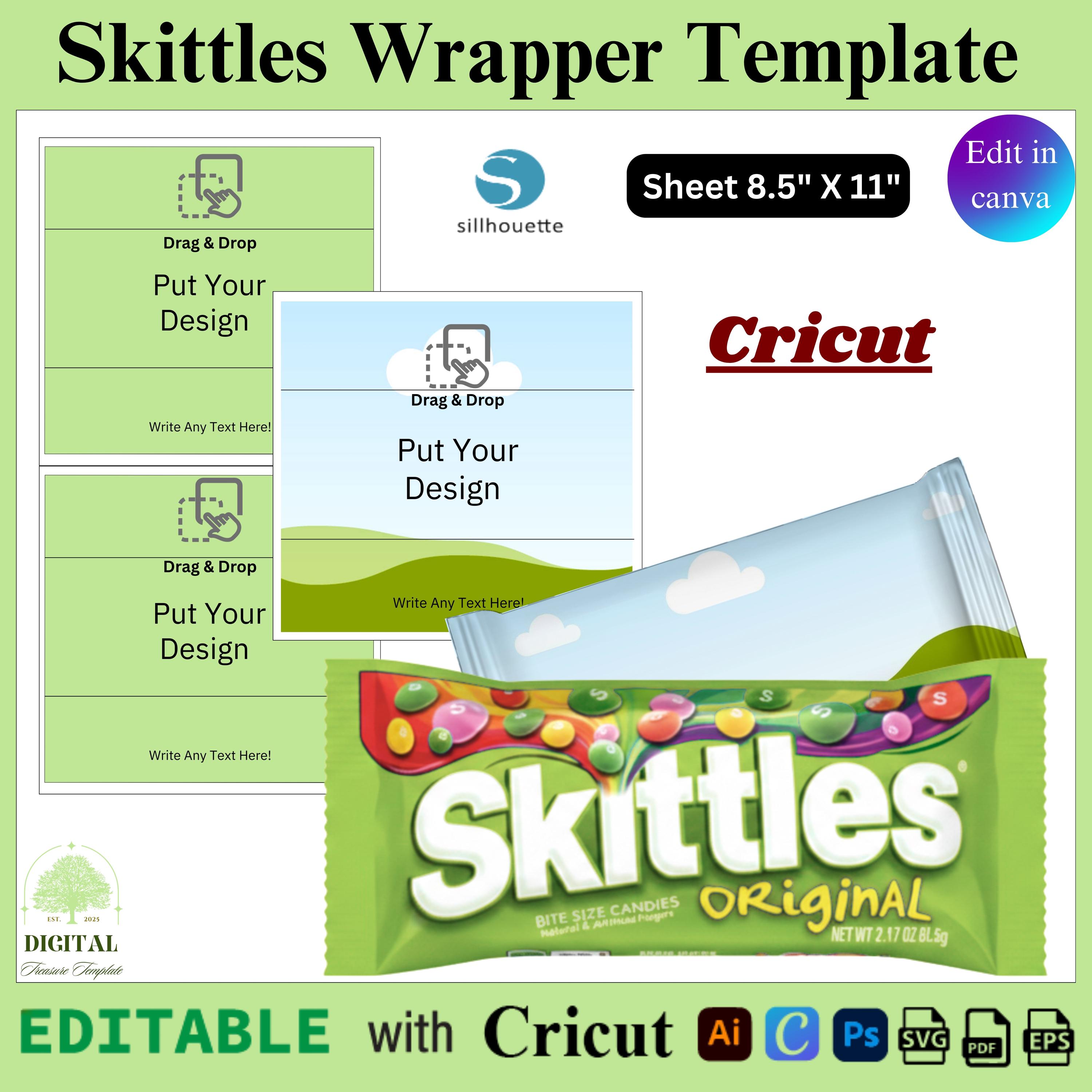 Skittles Wrapper Template, DIY Skittles Candy Template, Personalized ...