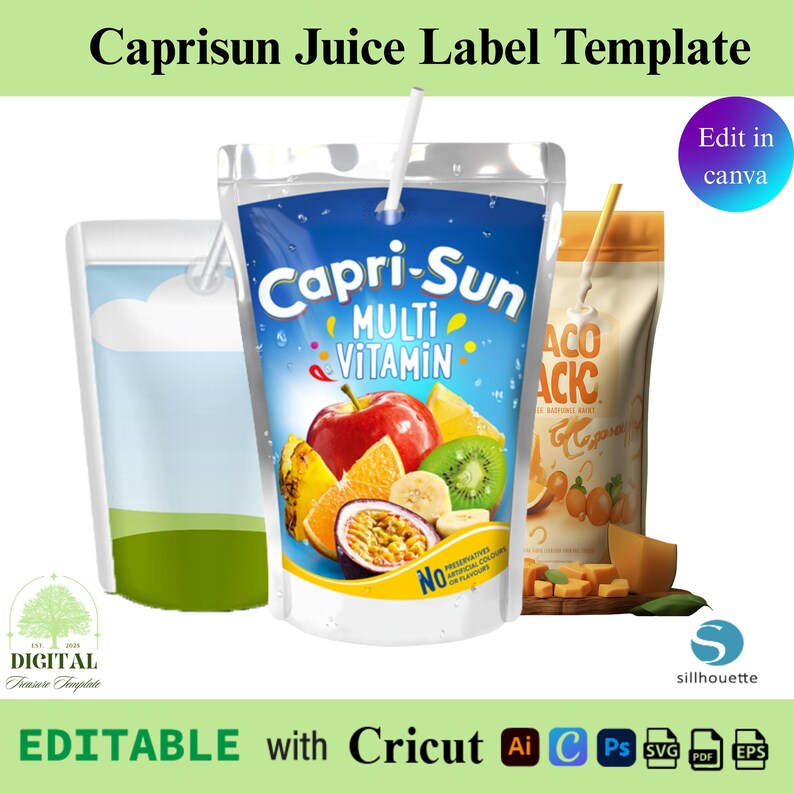 Caprisun Juice Template, Canva Caprisun Template, Custom Caprisun Label ...