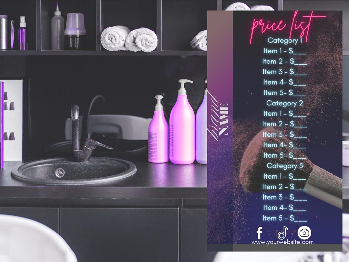 Price List Template - Etsy