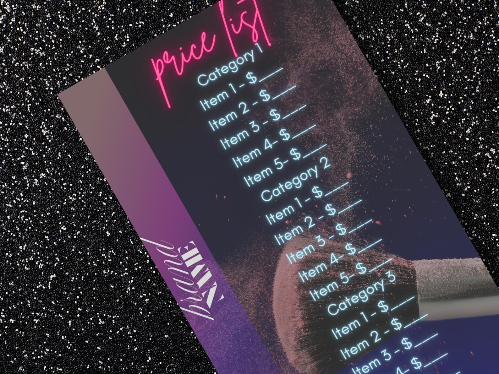 Price List Template - Etsy