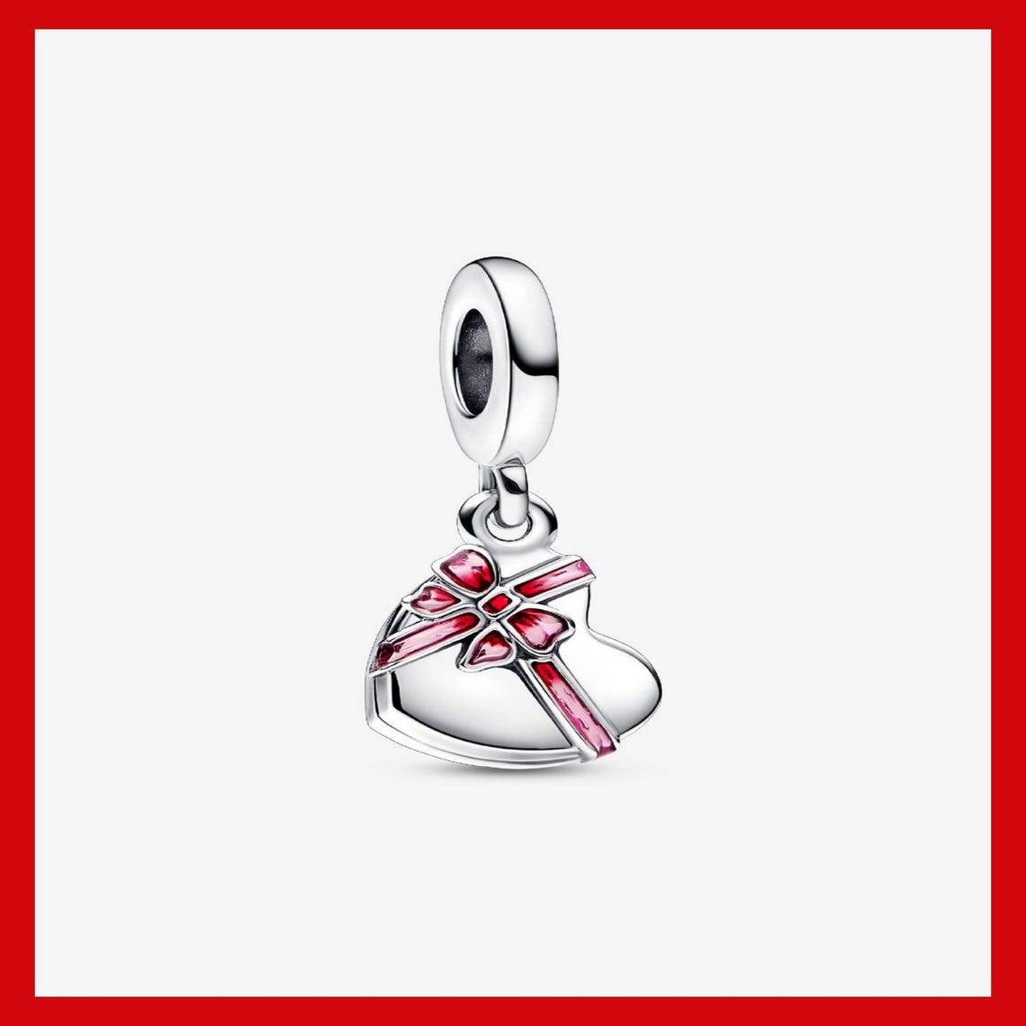 Openable Heart Chocolate Gift Box Dangle Charm, Silver Charm, Necklace ...