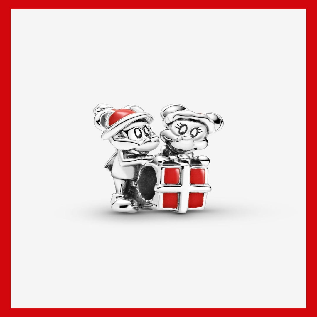 Mickey Mouse and Minnie Mouse Present Charm,charm for Bracelet,necklace ...