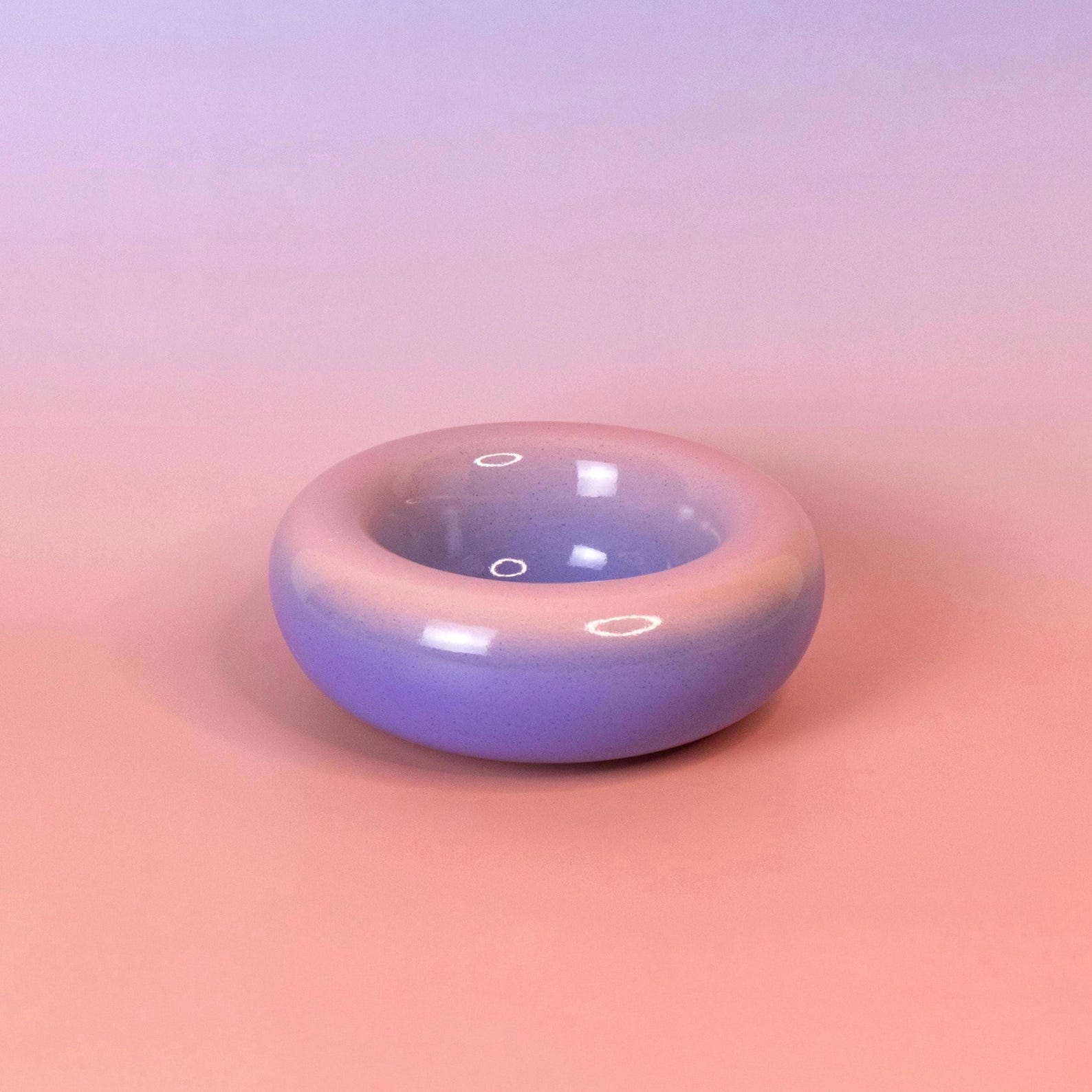 Handmade Stoneware Donut Bowl – Lavender to Blush Pink Ombre - Etsy