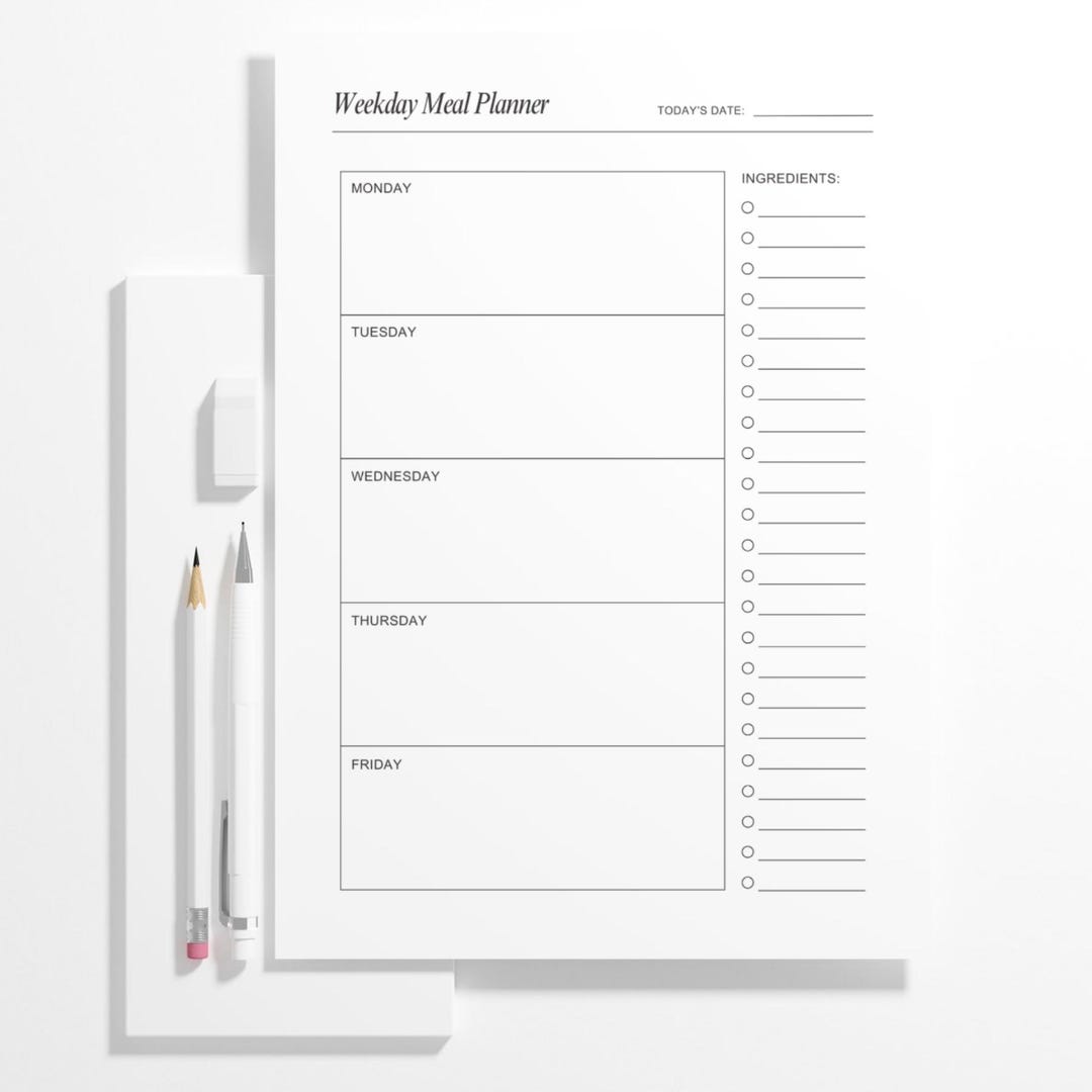 Editable Minimalist Meal Planner: Weekly Food & Grocery List (digital ...