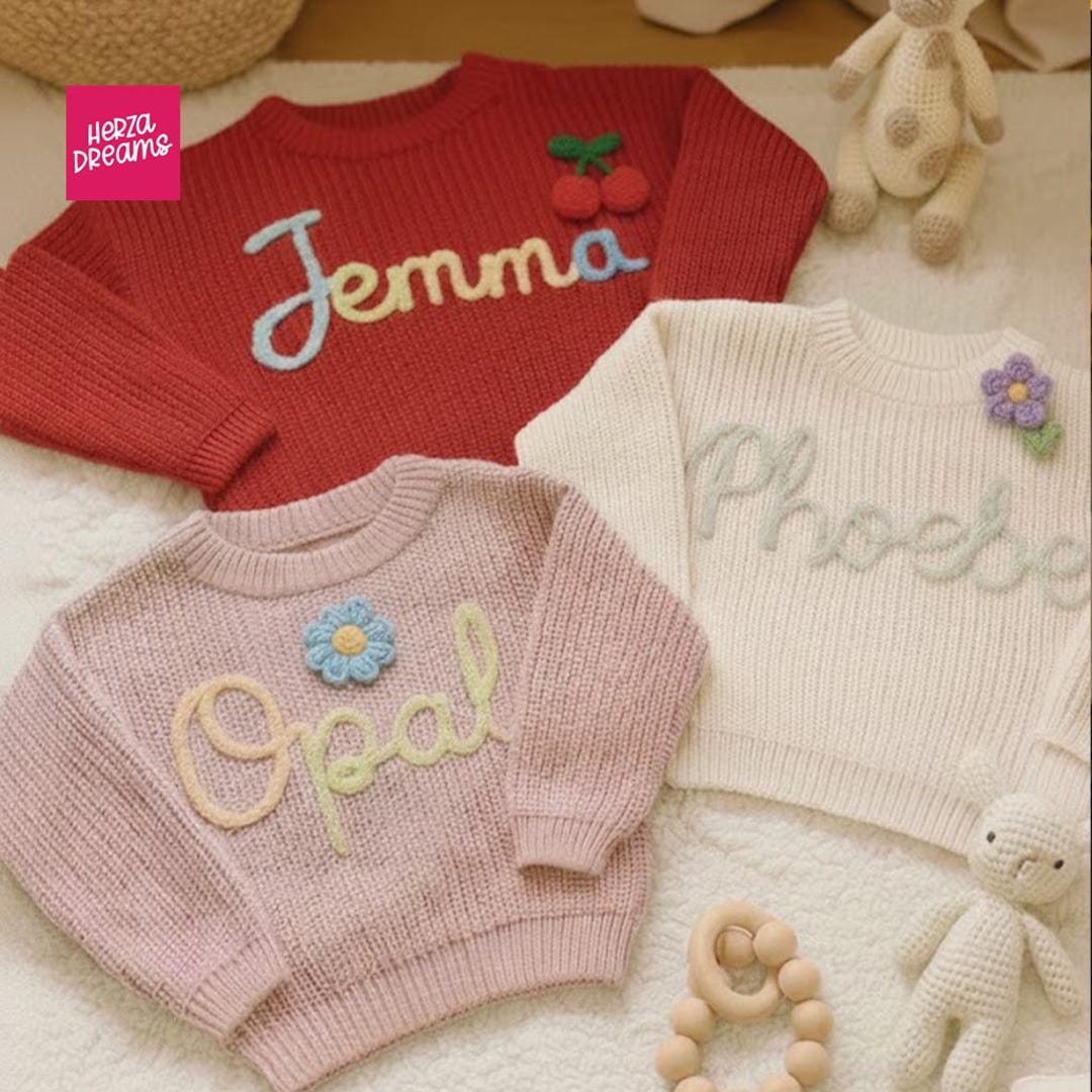 Personalized Baby Sweater Custom Name Knit Outfit Gift for Newborn ...