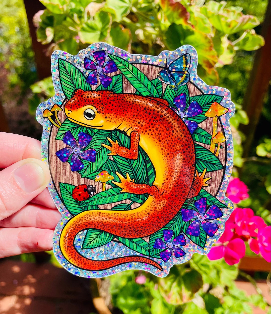 Glitter Newt Sticker. - Etsy