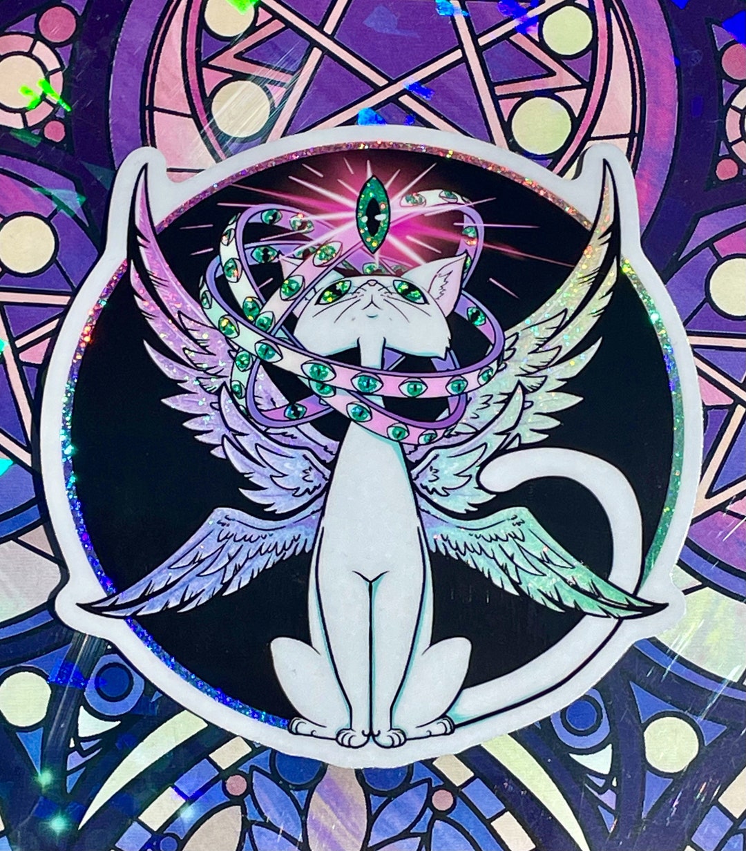 Biblically Accurate Cat Glitter Sticker. - Etsy