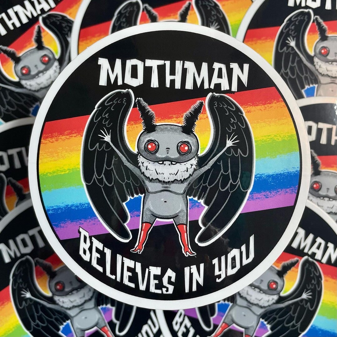 Mothman Believes in You Pride Sticker - Etsy
