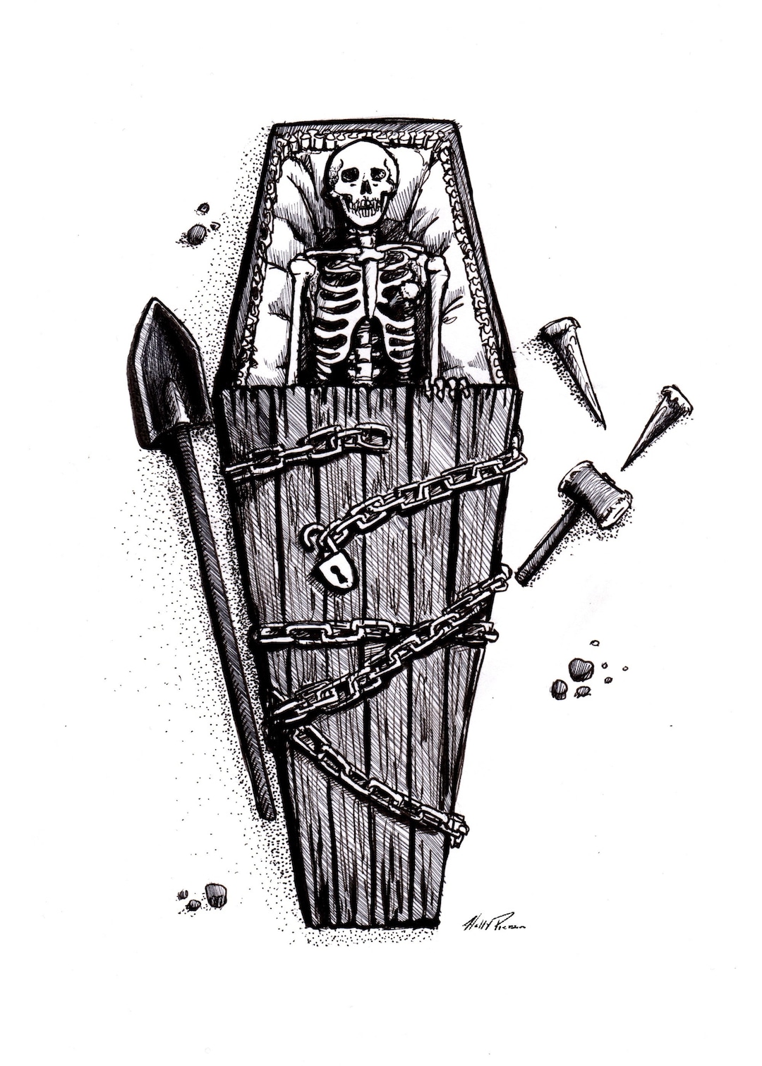 Vampire Coffin Art Print - Etsy