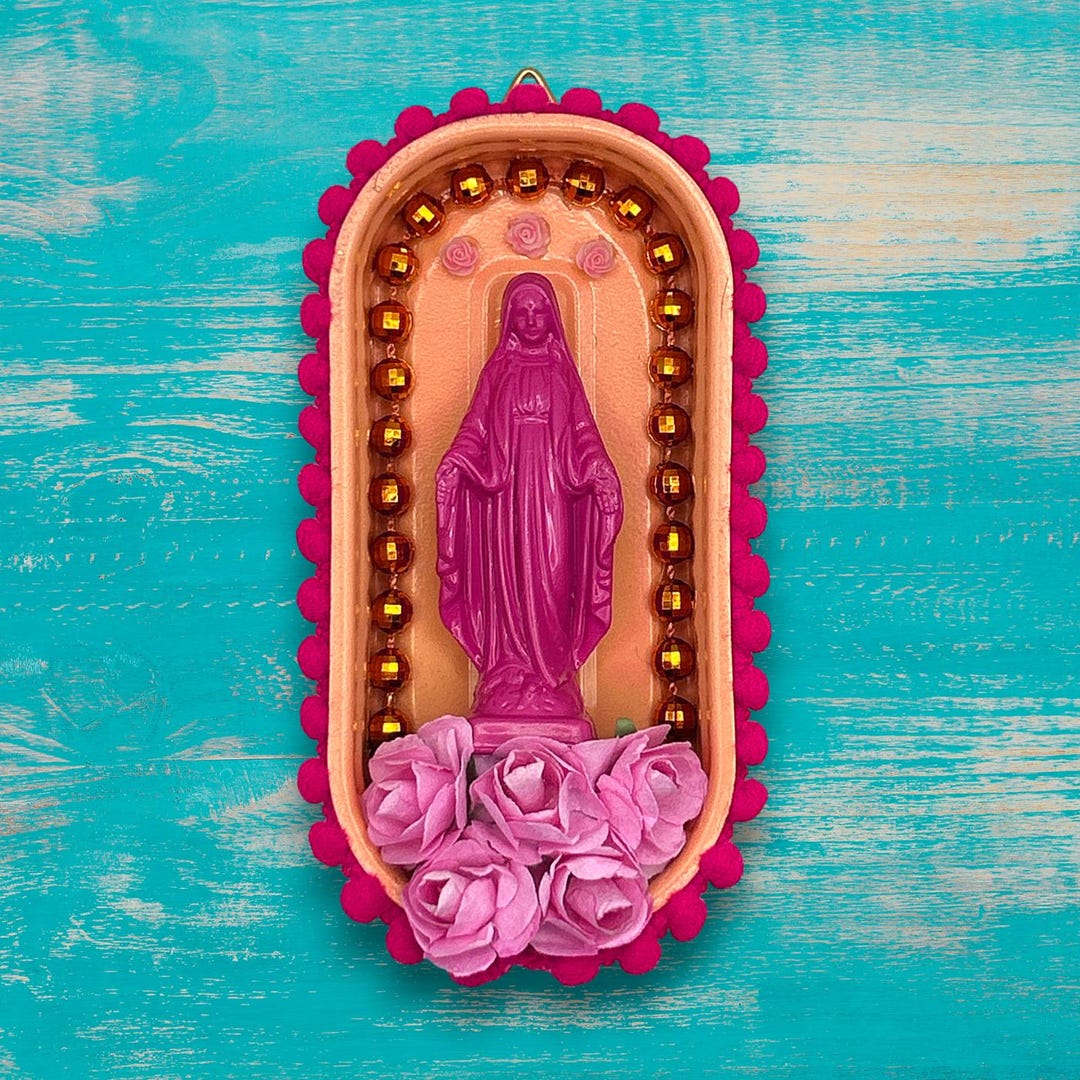 Virgin Mary Mini Shrine, Sardine Can, Wall Art, Niche, Wall Decor ...