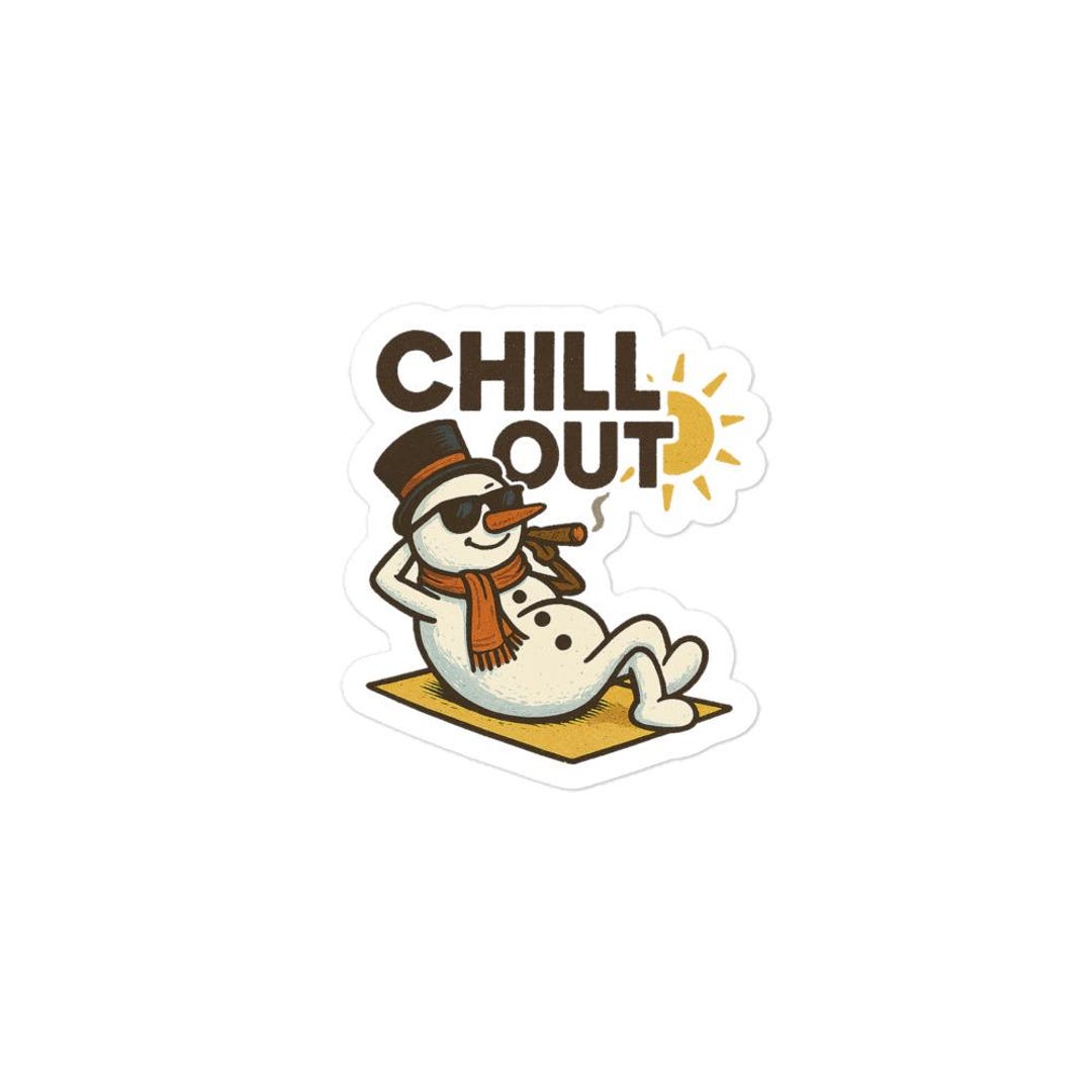Snowman Chilling Sticker - Etsy