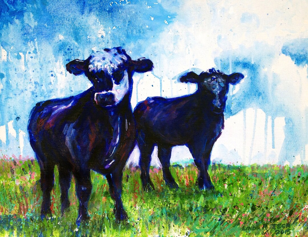 Drippy Cows - 10 X 13" Print - Etsy