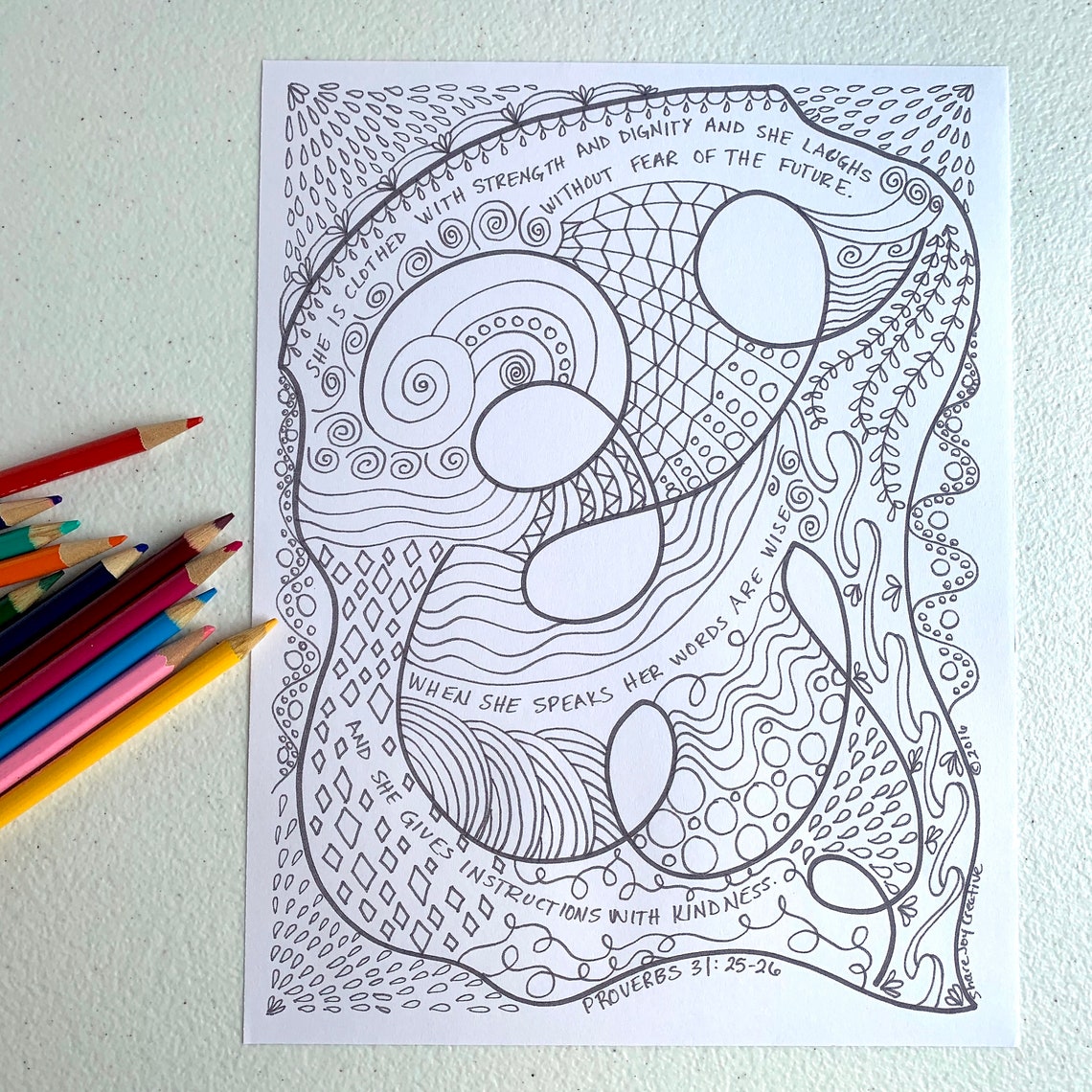 She is Clothed in Strength and Dignity Coloring Page - Printable ...