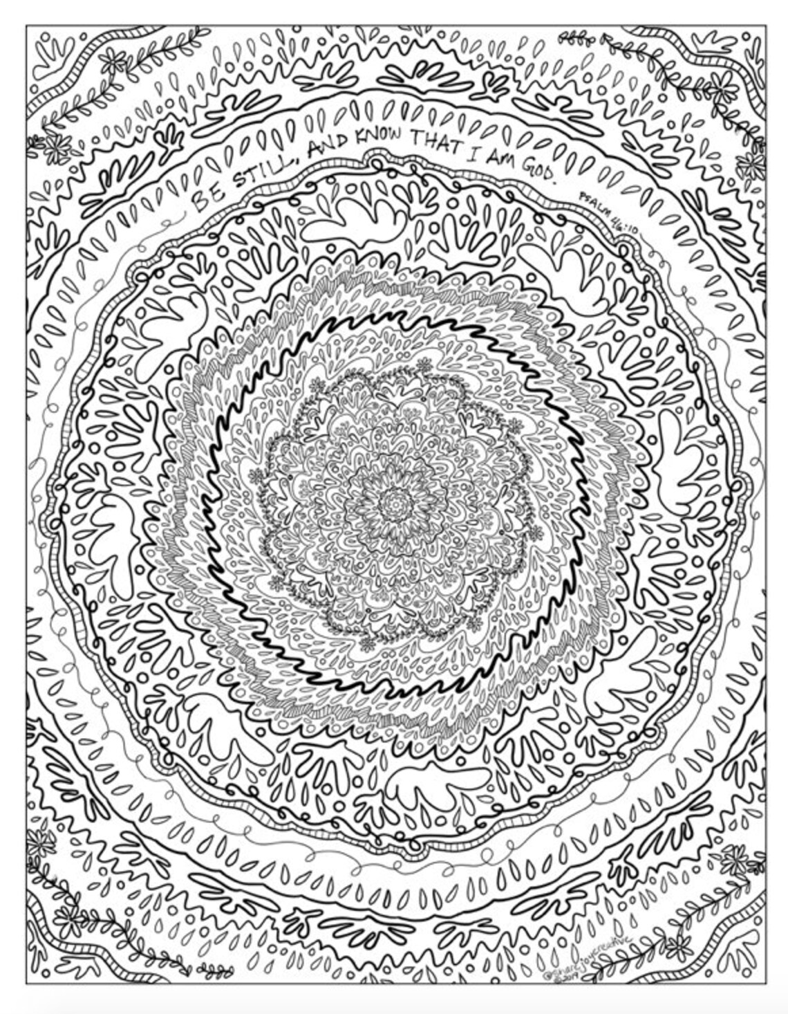 Be Still Coloring Page Printable Coloring Page Downloadable PDF Prayer ...