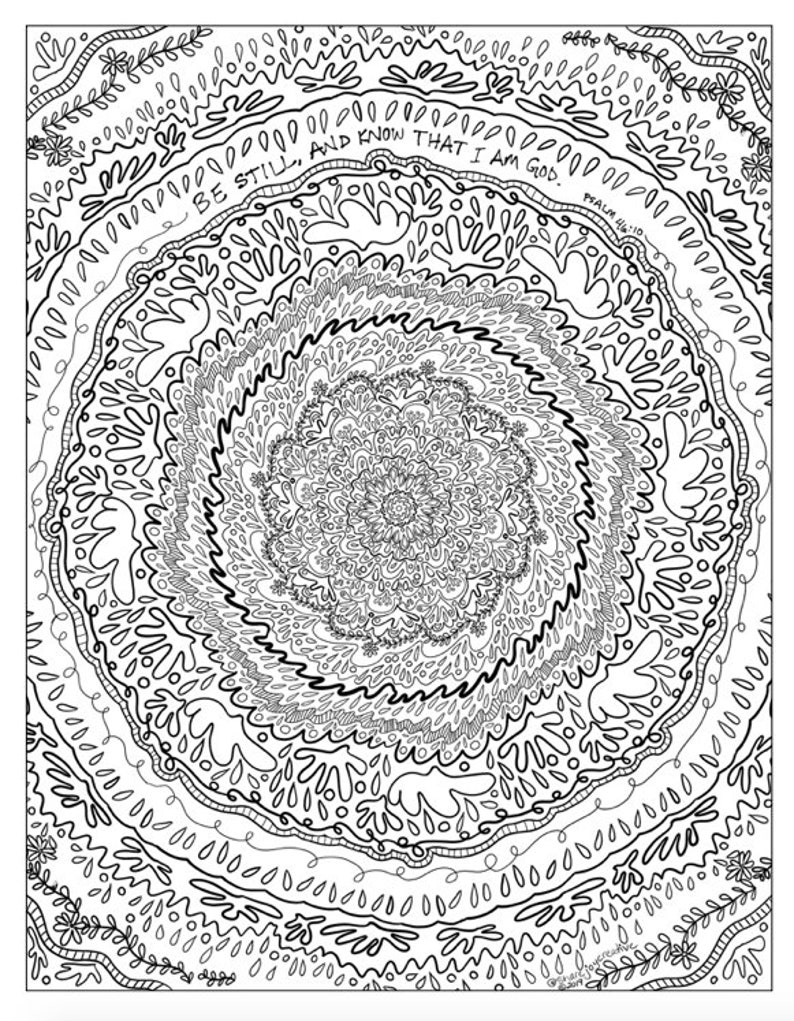 Be Still Coloring Page Printable Coloring Page Downloadable PDF Prayer ...