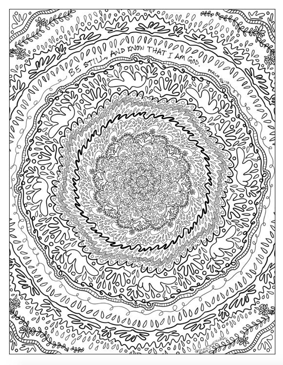 Be Still Coloring Page Printable Coloring Page Downloadable PDF Prayer ...