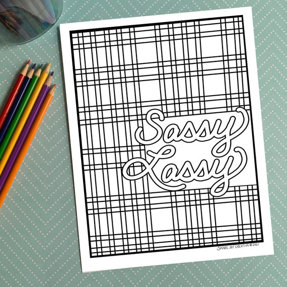 Sassy Lassy Coloring Page Digital Download Printable | Etsy