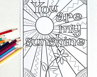 Download Sunshine Coloring Pages Adult and Kid Coloring Sheets Happy ...